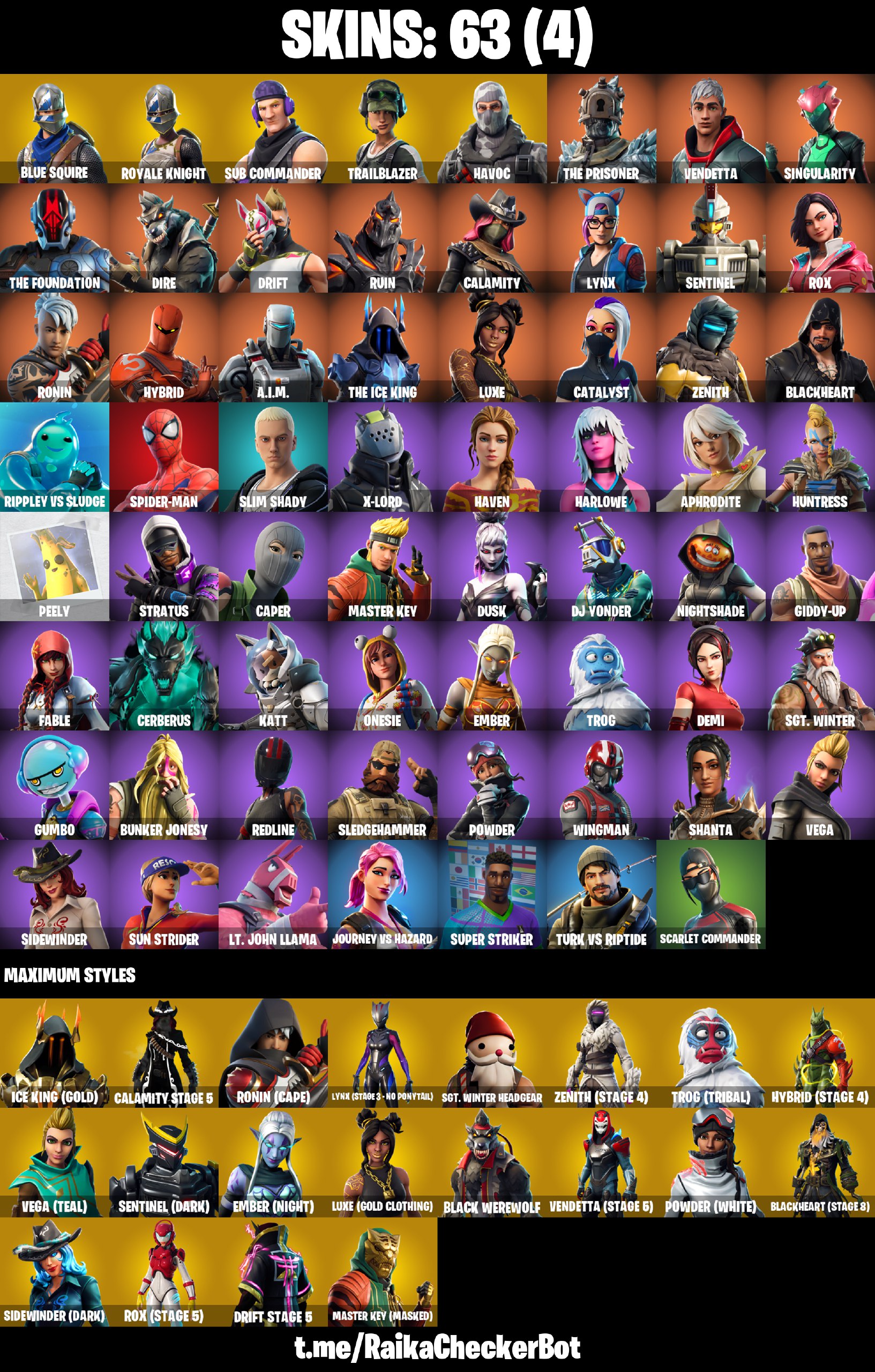 (PC) 63 SKINS: ROYALE KNIGHT / TRAILBLAZER / HAVOC / TAKE THE ELF ...
