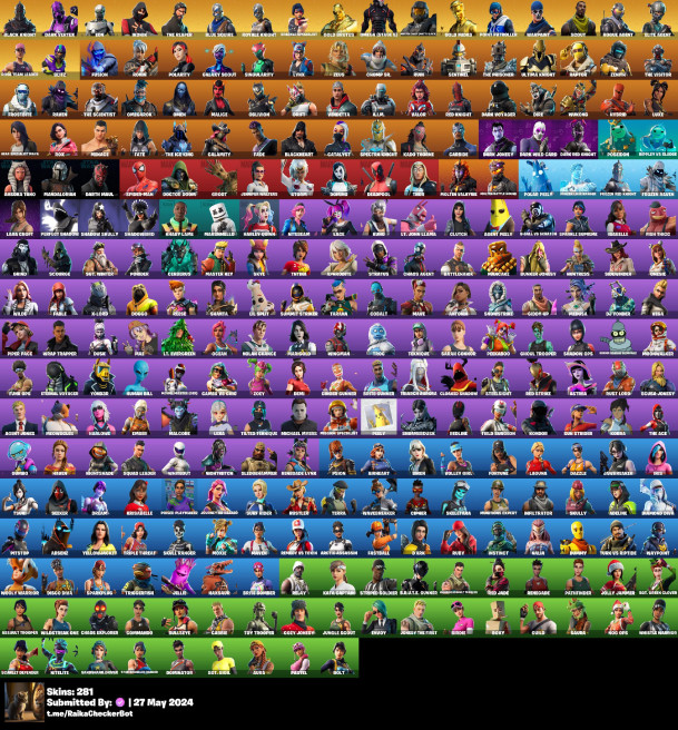 (PC/NINTENDO) 281 skins, BLACK KNIGHT + IKONIK + EON, DARK VERTEX, GOLD ...