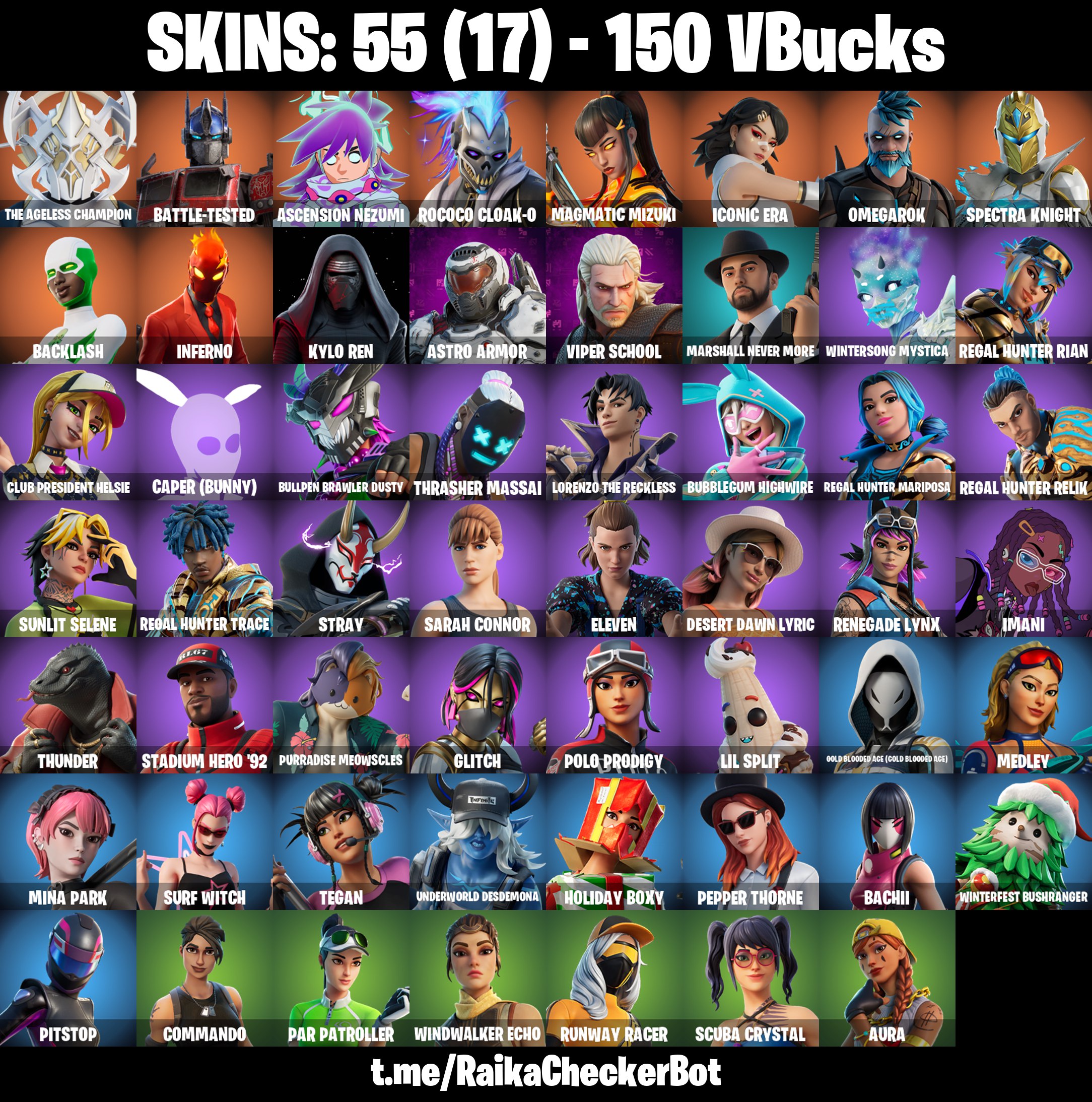 / 55 Skins / PSN/Xbox/PC/Nintendo / Polo Prodigy / Sarah Connor ...