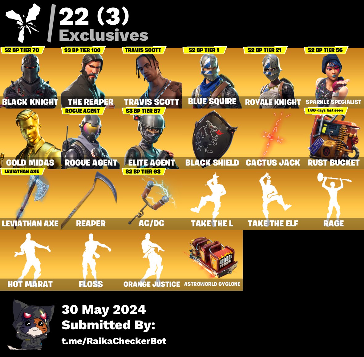 87 skins | Black Knight | The Reaper | Travis Scott | Blue Squire ...