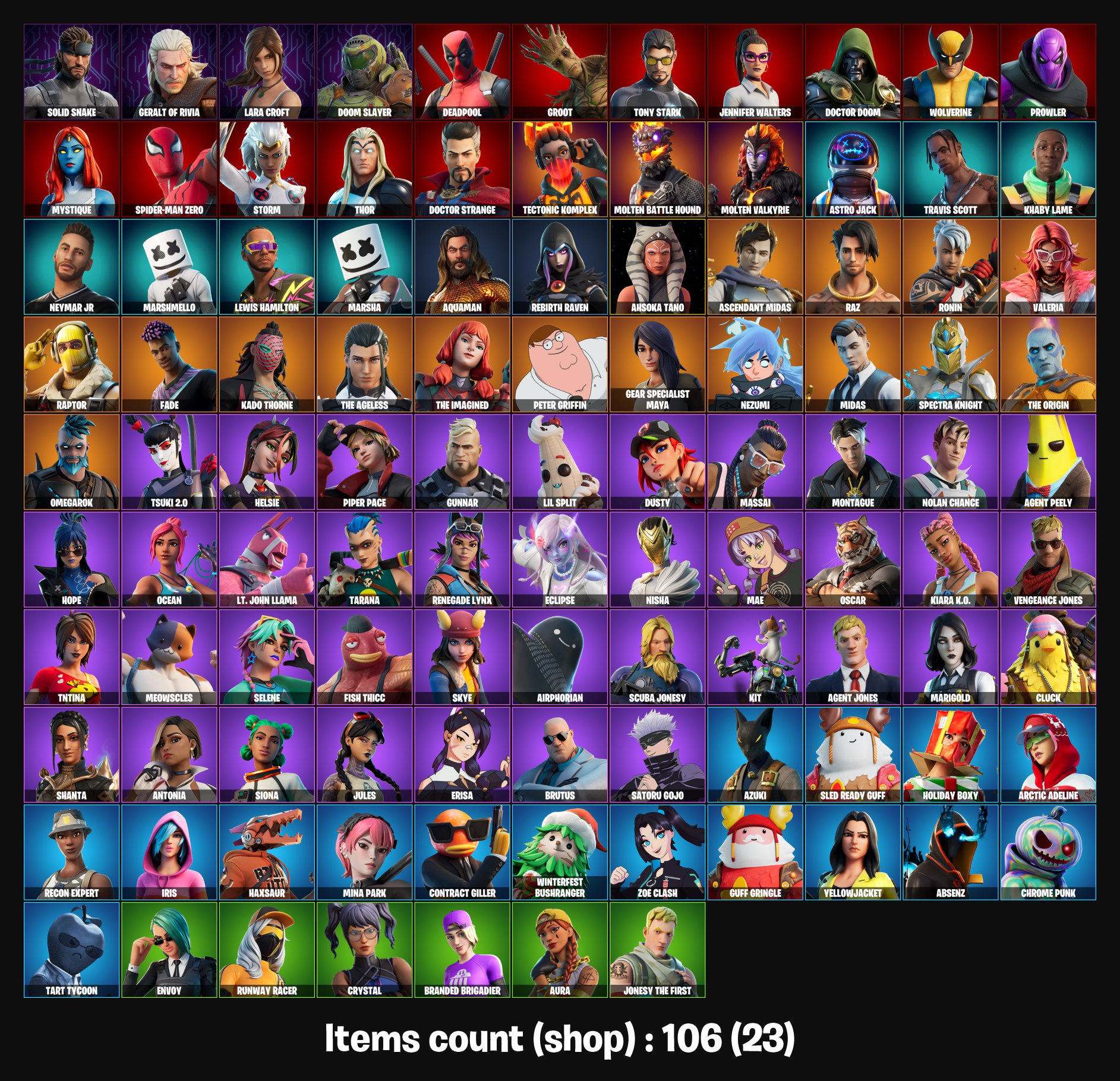 106 SKINS | EMAIL ACCESS | OG TRAVIS SCOTT | DUSTY | GERALT OF RIVIA | RECON EXPERT | ARCTIC ...