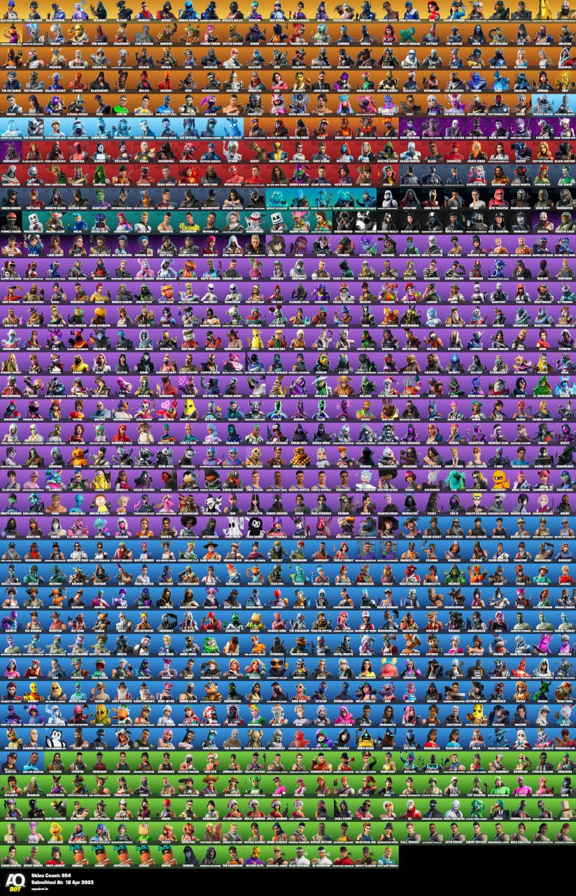 954 skins RENEGADE RAIDER + OG SKULL + IKONIK + WONDER + STEALTH REFLEX ...