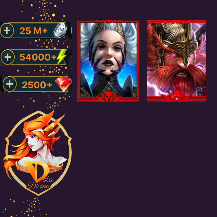 Night Queen Krixia + Frolni the Mechanist + 55000 energy + 20m silver ...