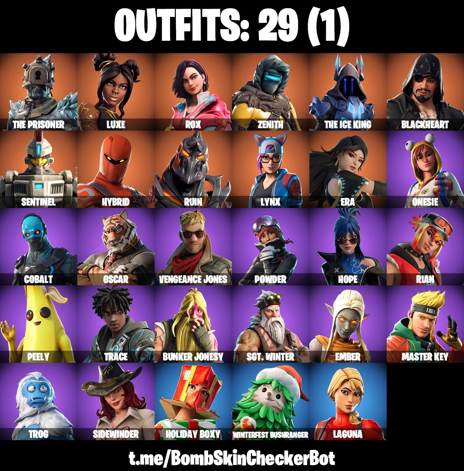 PC,PSN,XBOX,NINTENDO / 29 Skins / PEELY / THE ICE KING / ROX / COBALT ...