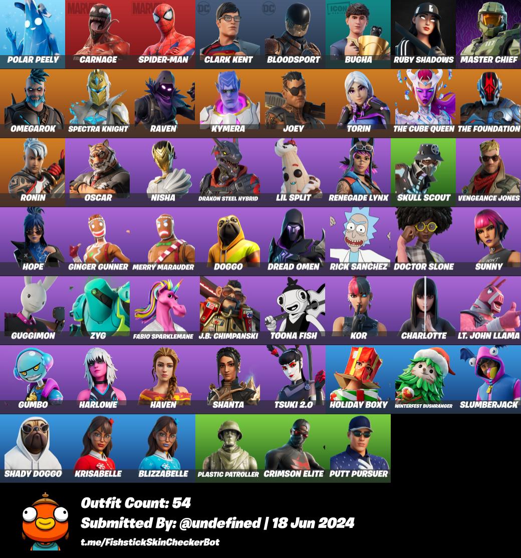 №82 / FA / 54 skins / PSN,XBOX,NINTENDO,PС / MASTER CHIEF / POLAR PEELY ...