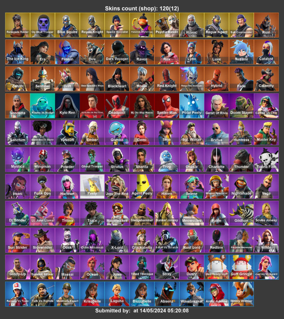 [PC/PSN/XBOX] 120 skins | Renegade Raider | Og Skull Trooper | Blue ...