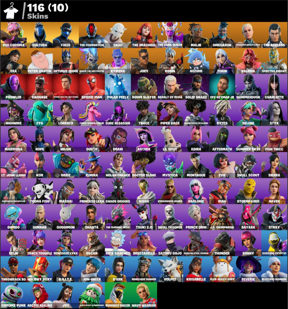 116 SKINS - Volpez, Sierra Gold, Iconic Era, Elmira, Shimmer dusk, Vivi ...