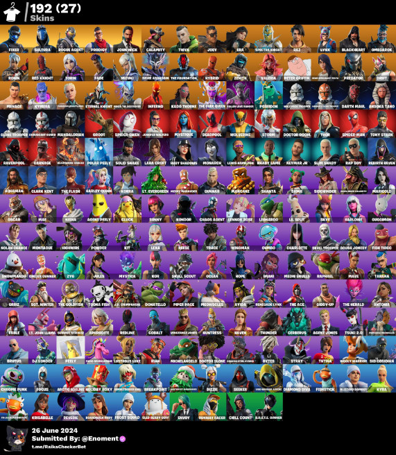 [PC/PSN/XBOX/NINTENDO] 192 skins ()Reaper / John Wick / The Flash ...