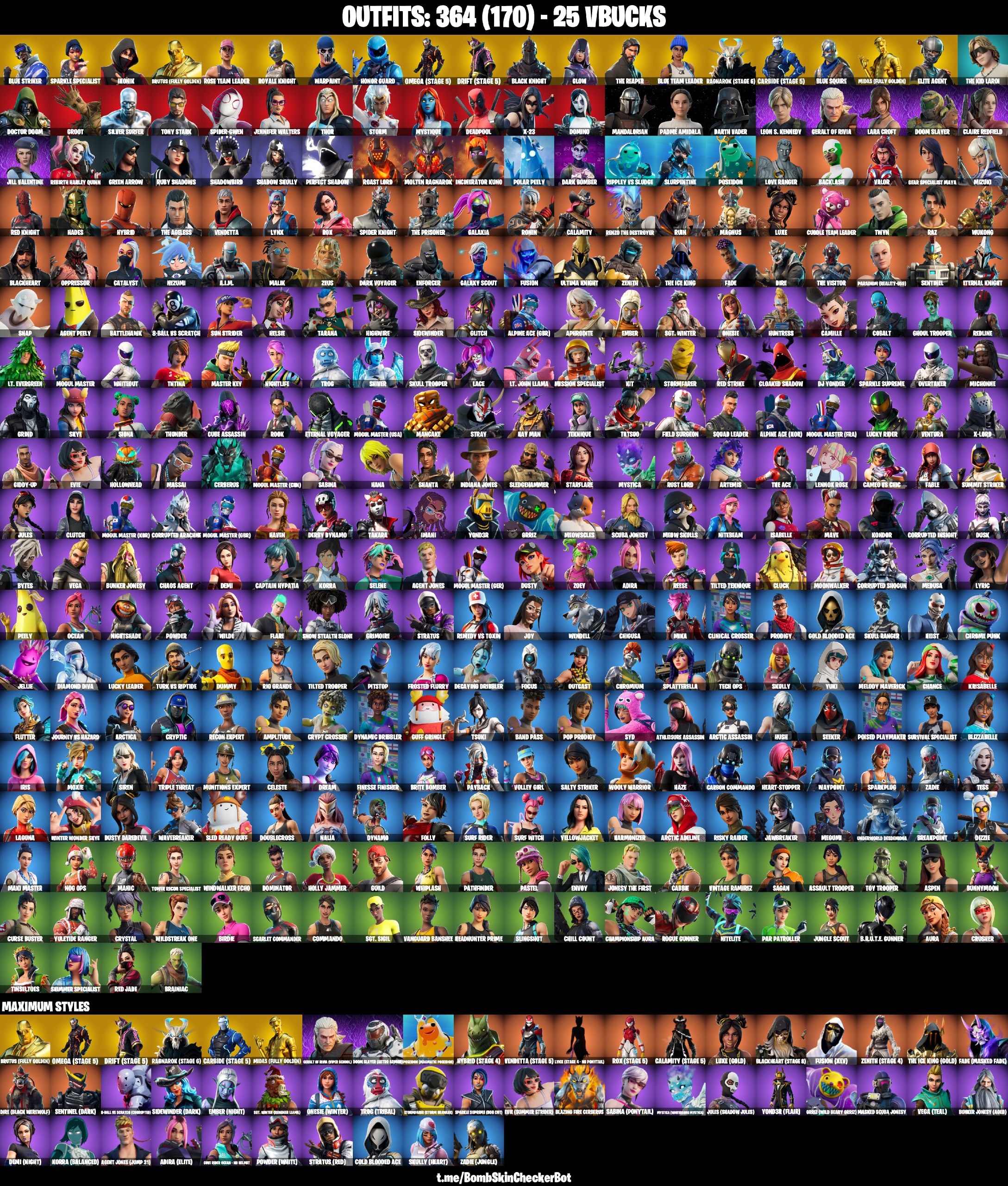 [PC/NINTENDO] 364 Skins | Black Knight , Ikonik , Honor Guard ...