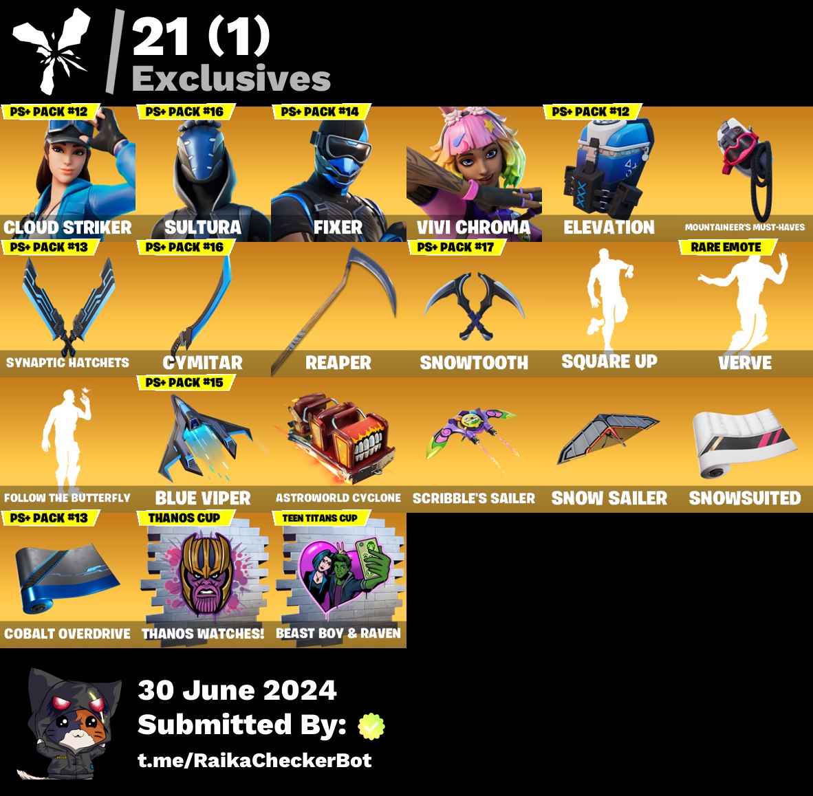 [PC/PSN/XBOX] 90 skins | Cloud Striker | Sultura | Fixer | Vivi Chroma ...