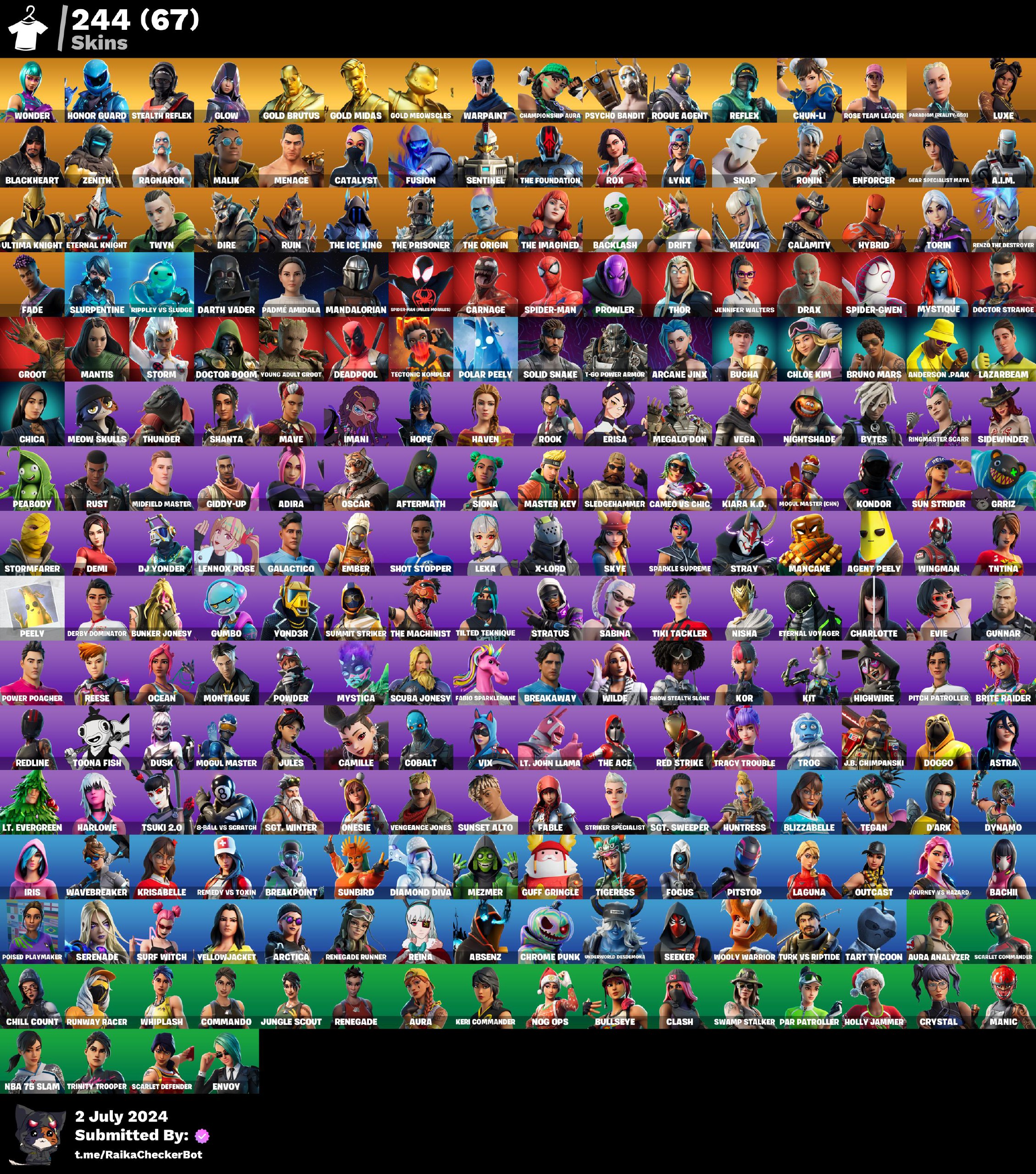 [PC/XBOX] 244 skins | OG STW | Wonder | Honor Guard | Stealth Reflex ...