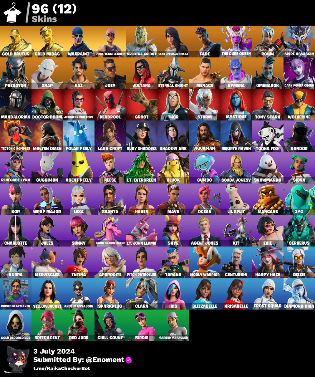 [PC/PSN/XBOX/NINTENDO] Gold Brutus | Gold Midas | Snap | Ronin |96 skins ()OG STW | Eternal ...