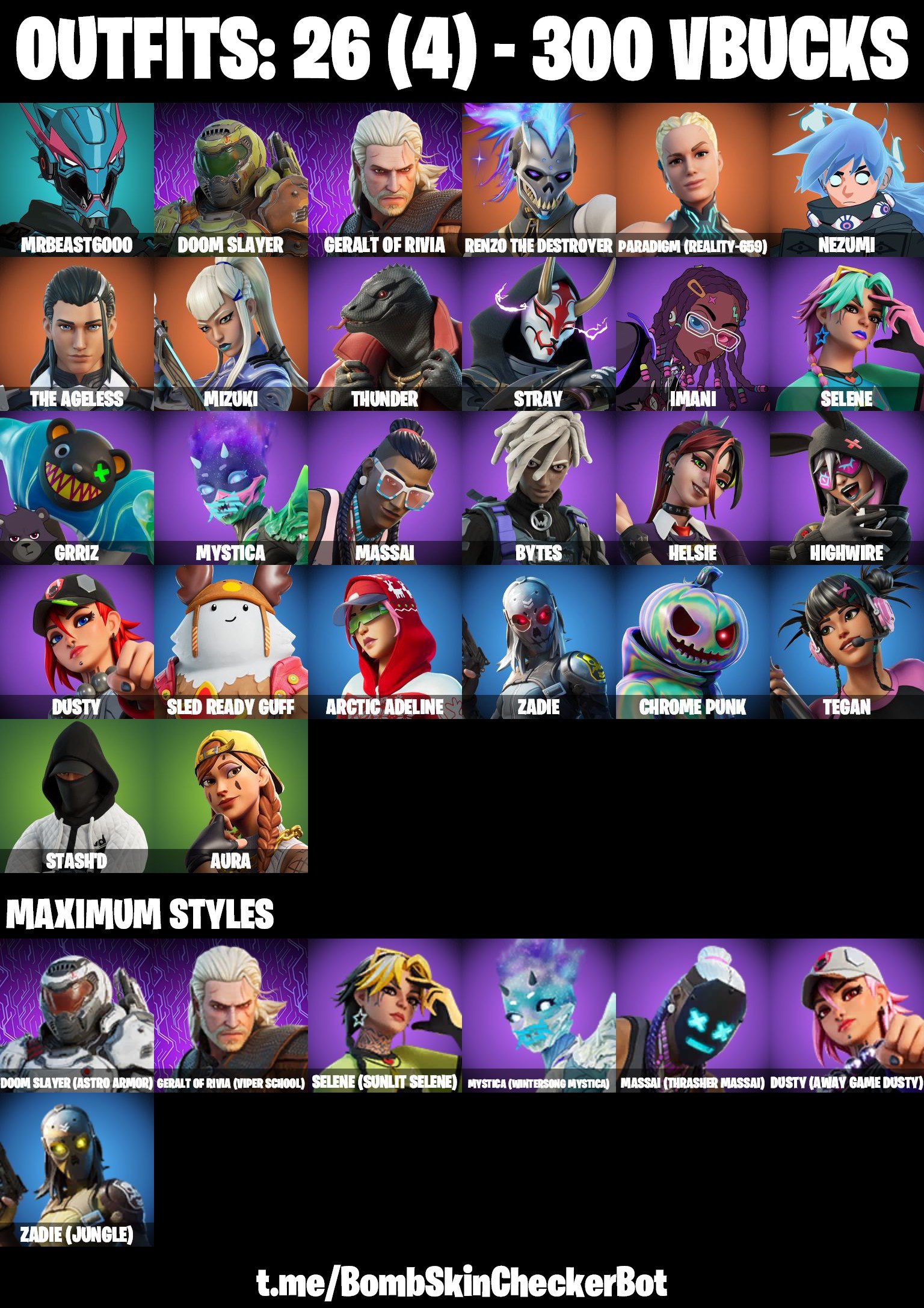 [PC/PSN/XBOX] 26 Skins: Get Griddy , MrBeast6000 , Renzo The Destroyer ...