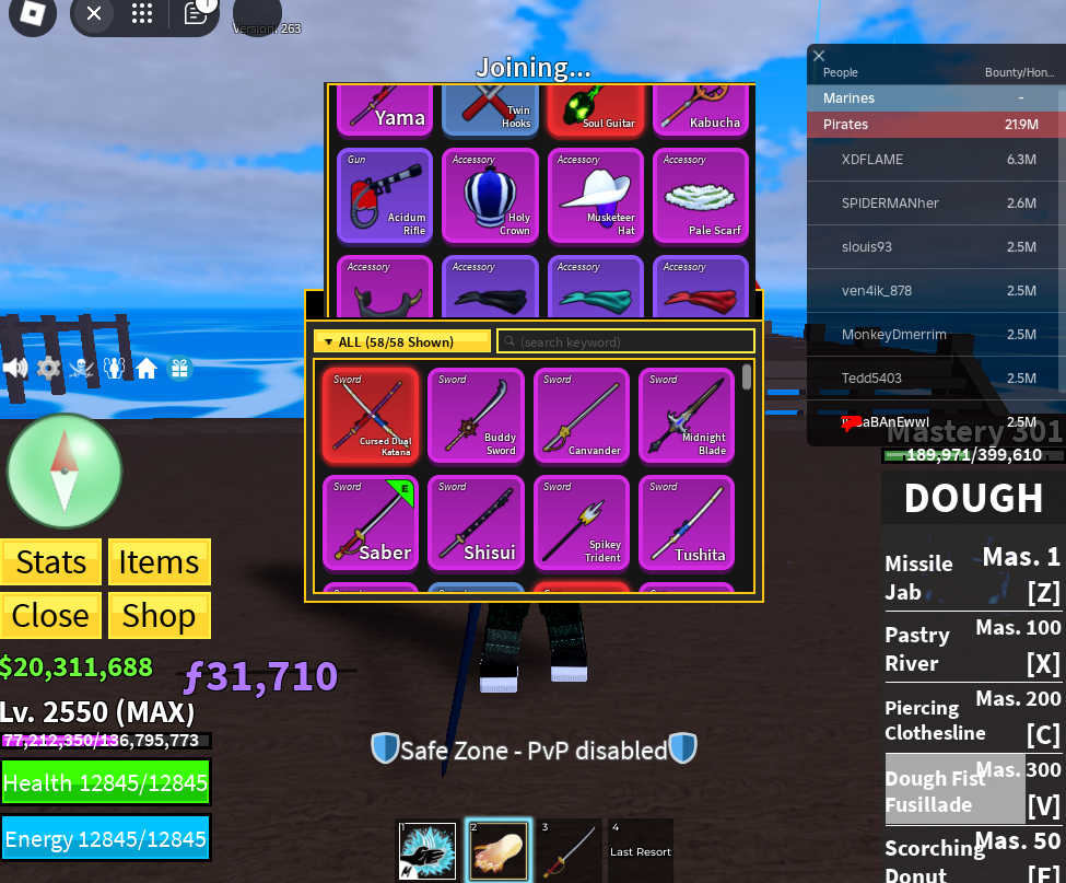 Blox Fruits / Dough v2 / v3 Human / CDK-SG-Karate / 20m Beli / 31k ...