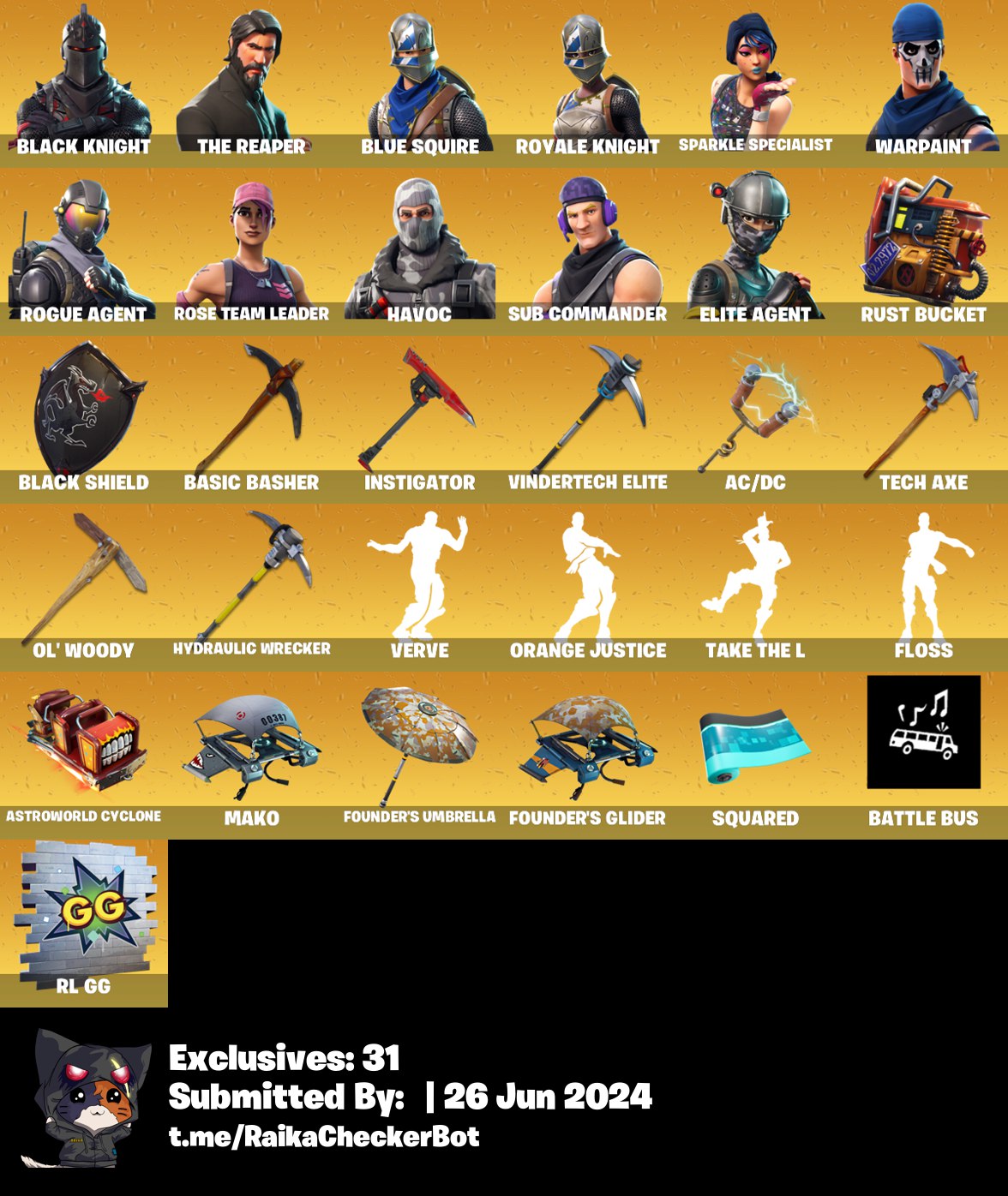 (PC) 60 SKINS + BLACK KNIGHT + THE REAPER + S2 SKINS + ROGUE AGENT + OG ...