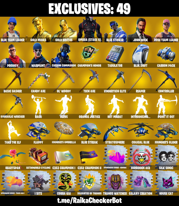 [PC/PSN/XBOX] 243 SKINS | OG STW | BLUE TEAM LEADER | GOLD MIDAS ...