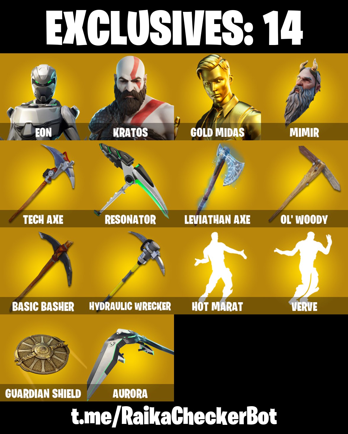 [PC] 101 skins | EON | Leviathan AXE | Kratos | Gold Midas | AURORA ...