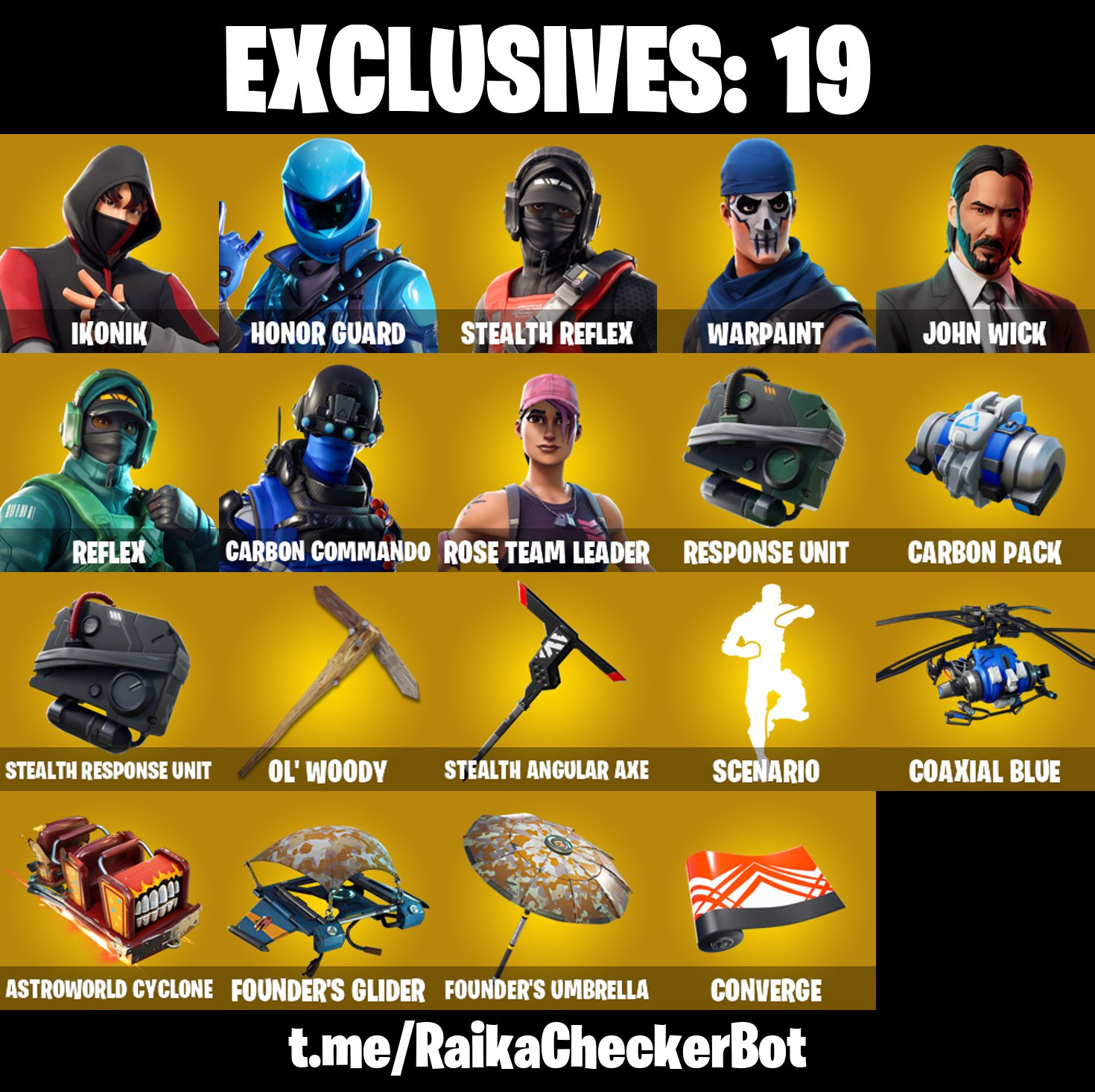 [PC/XBOX] 54 SKINS | OG STW | IKONIK | HONOR GUARD | STEALTH REFLEX ...