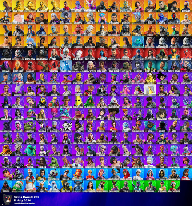 255 skins | Travis Scott | Gold TNTina | Gold Meowscles | Gold Brutus ...
