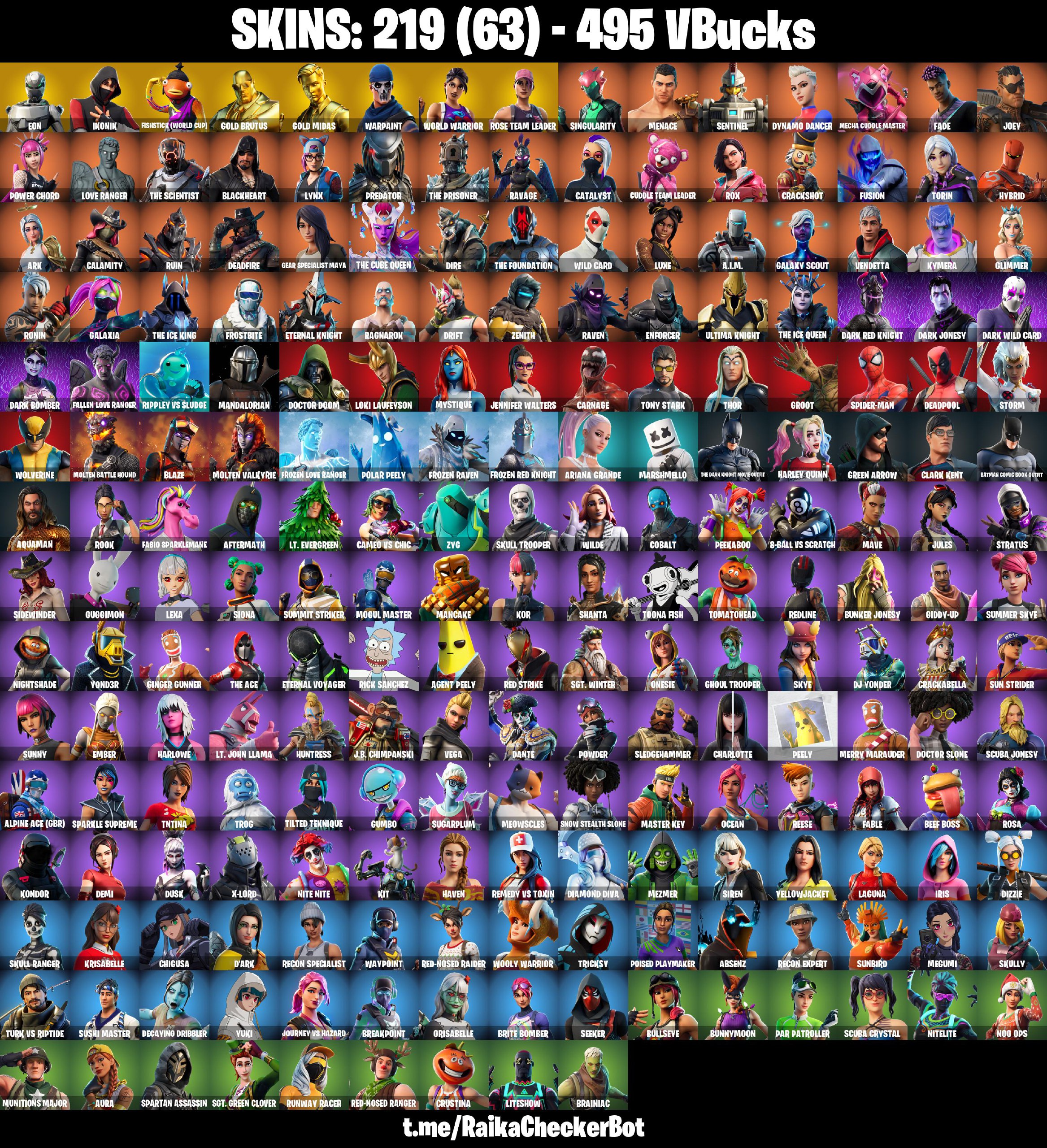 PC/PSN FA 219 skins IKONIK | Eon | Scenario | Gold Midas | World ...