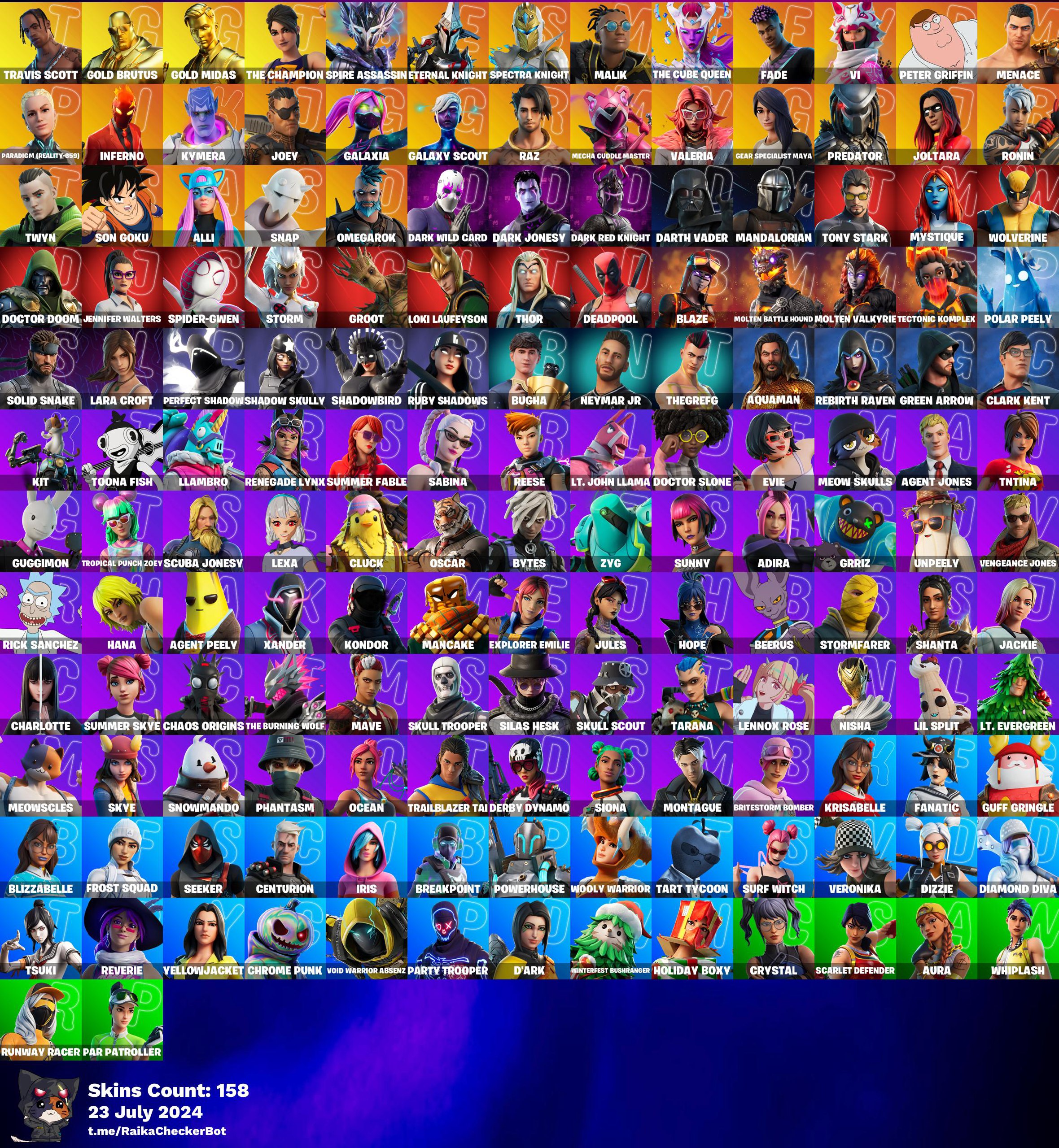158 skins | Travis Scott | Gold Brutus | Gold Midas | The Champion ...