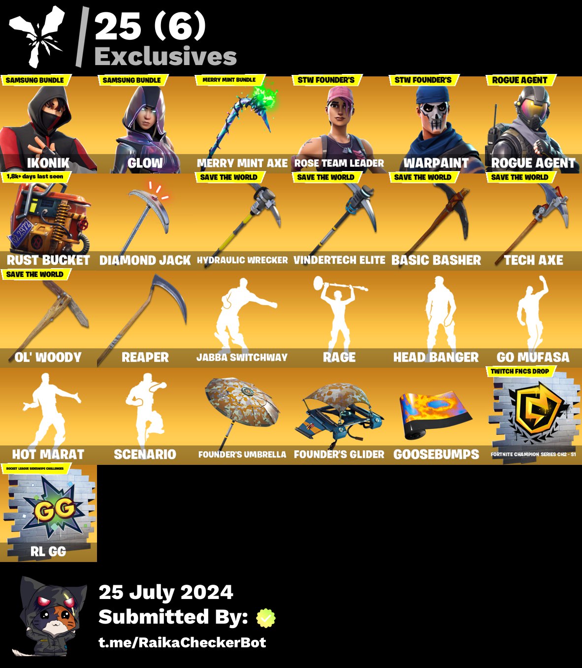 [PC/XBOX] 134 skins | OG STW | IKONIK | Glow | Merry Mint Axe | Rogue ...