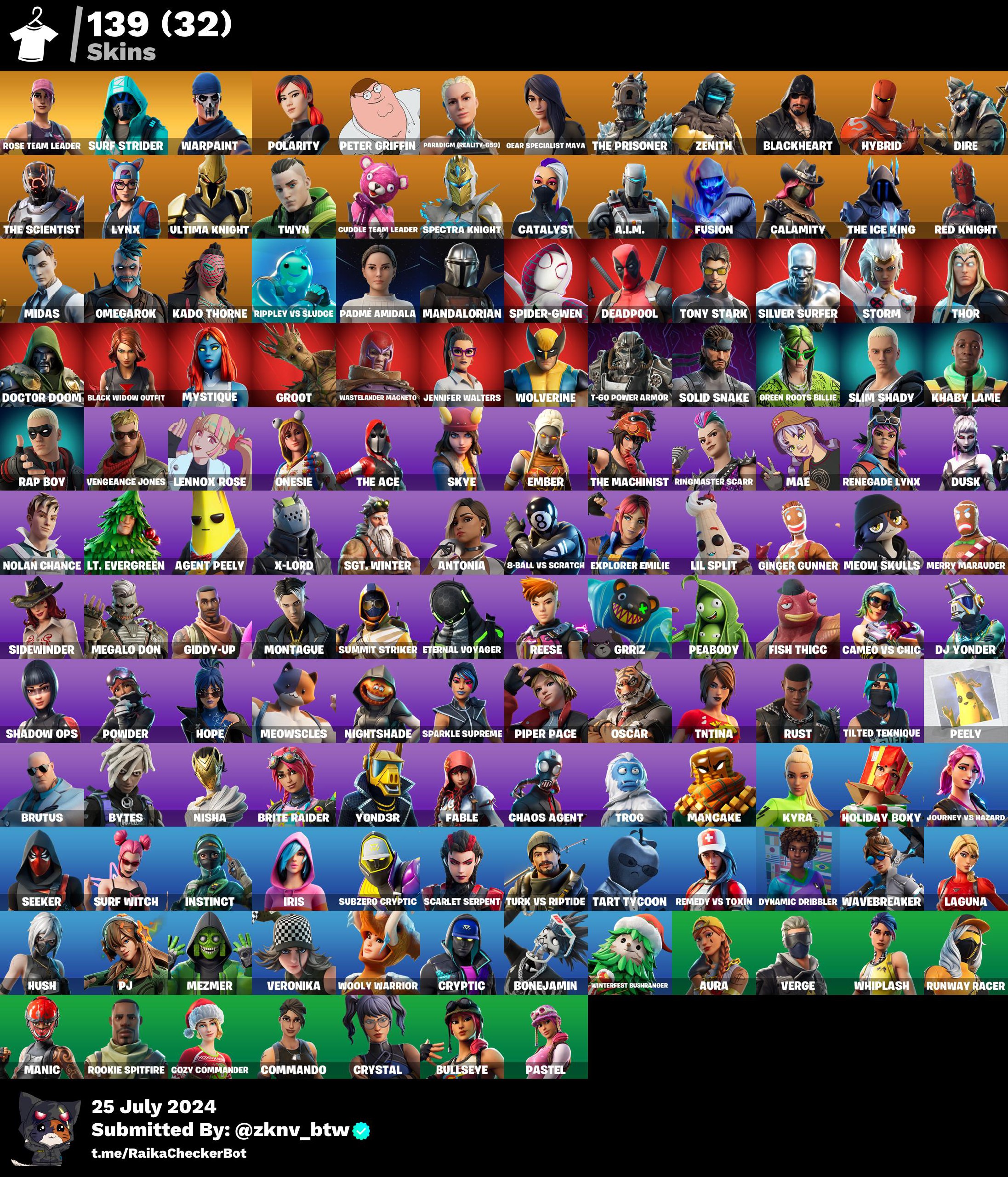 [PC/PSN/XBOX] 139 skins | OG STW | Merry Mint Axe | Surf Strider ...