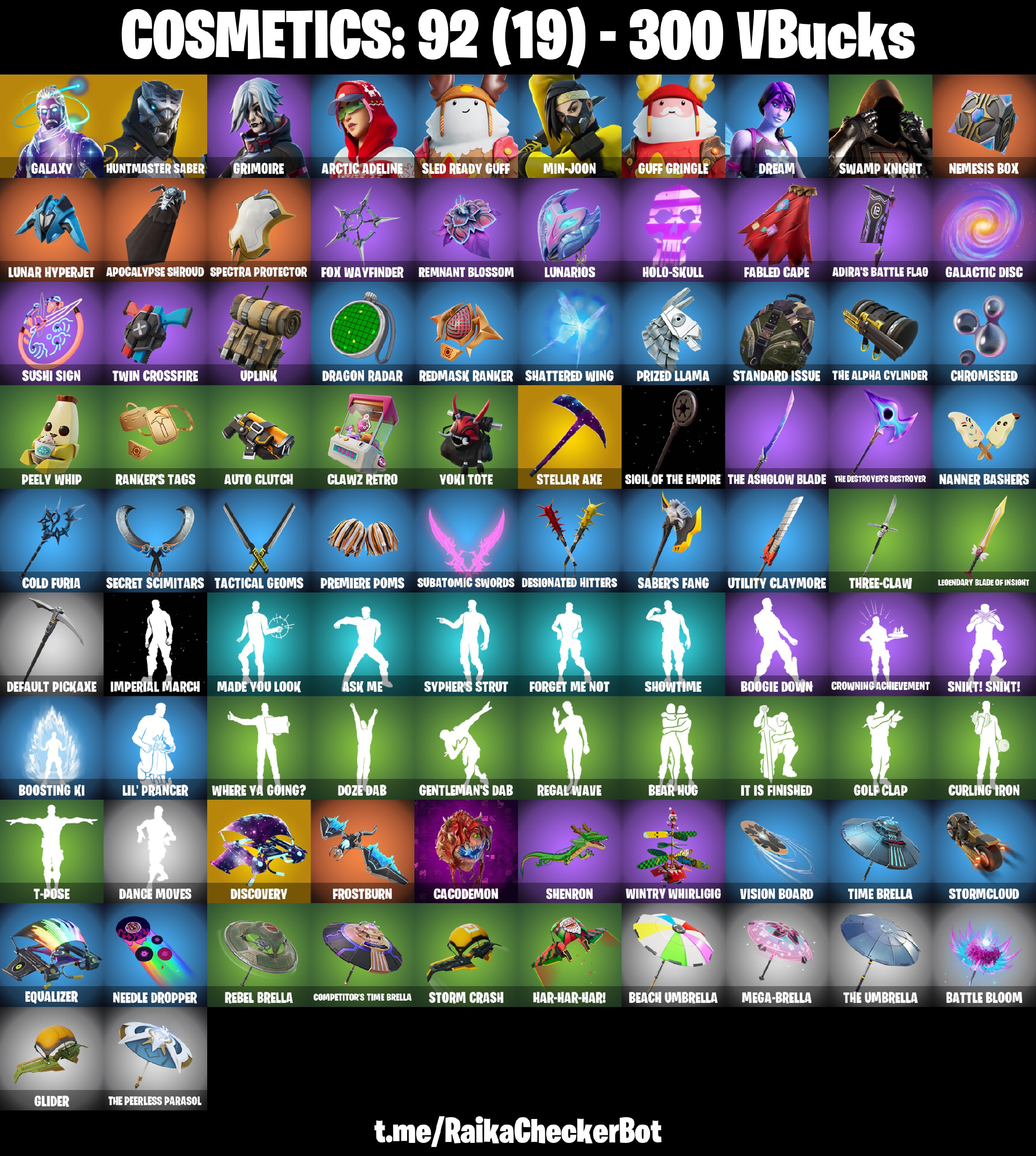 (PSN/XBOX/PC) 300 VB) 9 SKINS: GALAXY / HUNTMASTER SABER / GRIMOIRE ...