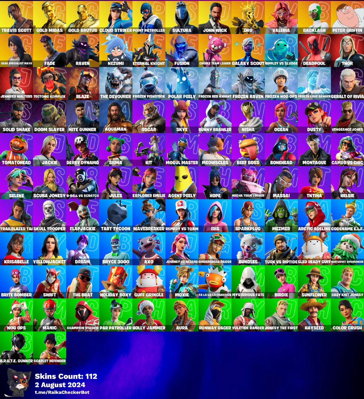 112 skins | Travis Scott | Gold Midas | Gold Brutus | Cloud Striker ...