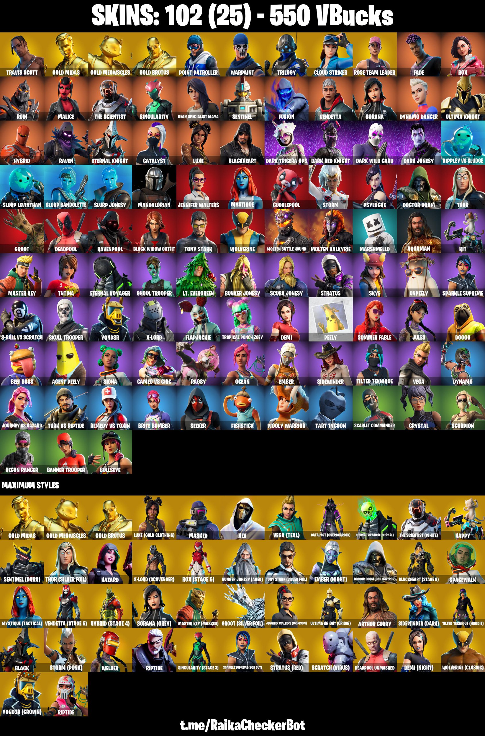 FA 102 skins | Travis Scott | OG STW | Gold Midas | Gold Meowscles ...