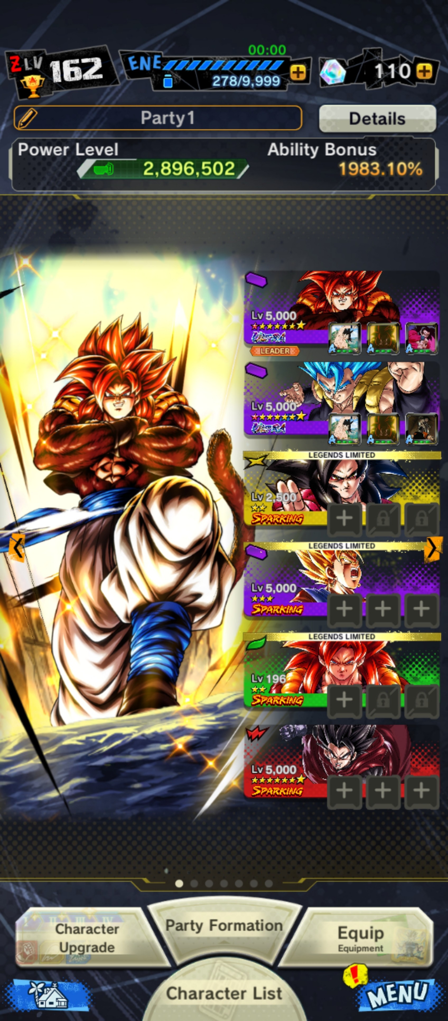 IOS+Android-3 UL(SS4 Gogeta+Gogeta Blue Red Star)+12 Lengends Limited-Team Fusions-Good ...