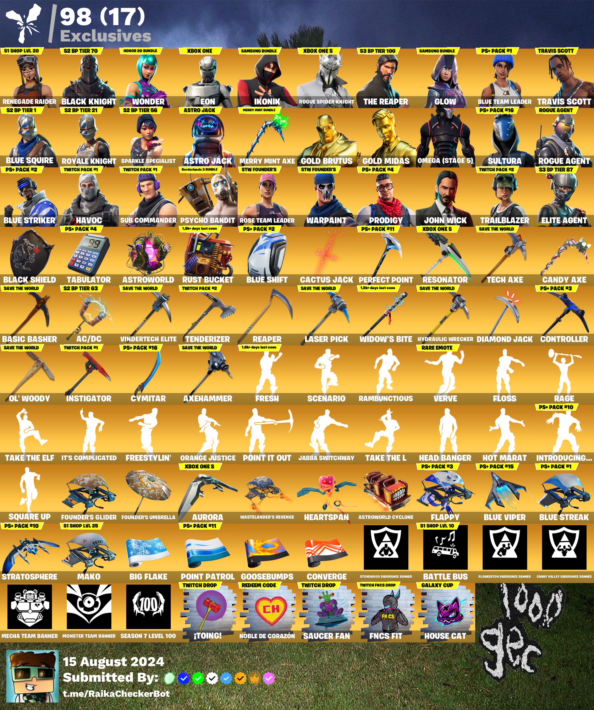 [PC] 467 skins | RENEGADE RAIDER , Black Knight , Wonder , Eon , IKONIK ...