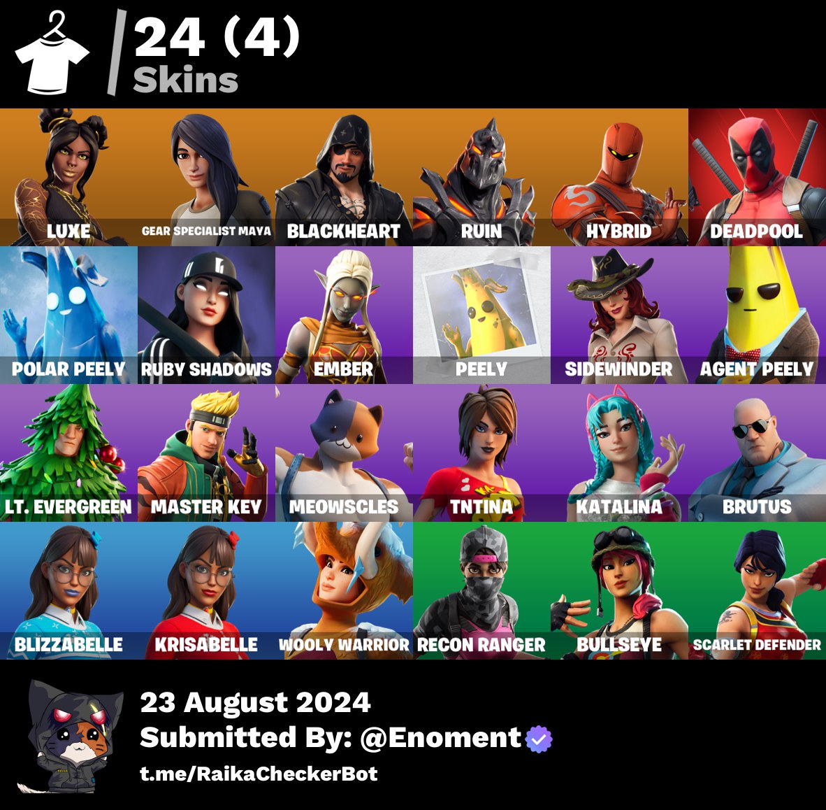 24 skins | Gear Specialist Maya | Ruin | Luxe | Blackheart | Hybrid ...