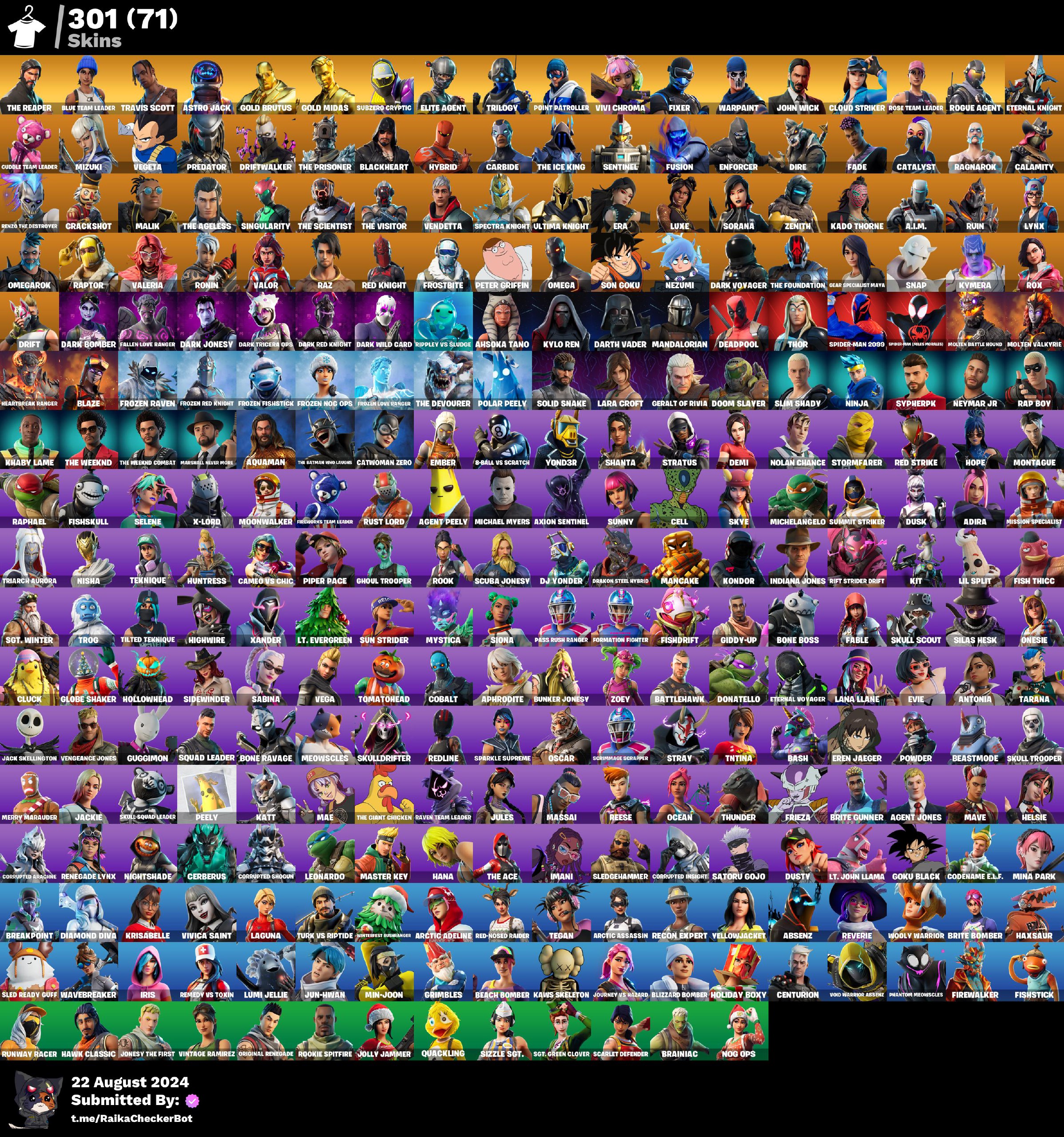 301 skins | PSN, XBOX, NINTENDO, PC | Travis Scott | OG STW | The ...