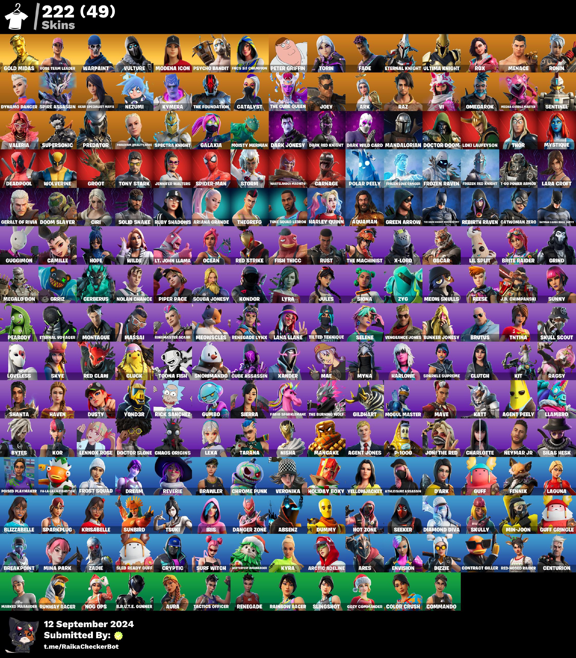 222 skins | OG STW | Gold Midas | Vulture | Modena Icon | Psycho Bandit ...