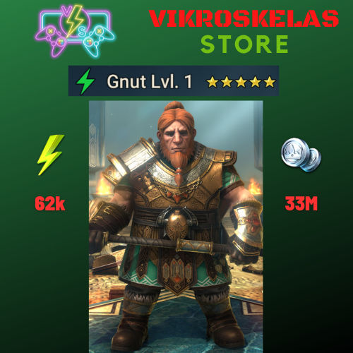 Starter acc with Gnut : 62k energy / 33 mln coins / Keeyra, Arix, Ninja ...