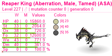 ASA PVE REAPER KING[CLONE] LEVEL227 HP15860 STAM2064 WEIHGT771.9 ...
