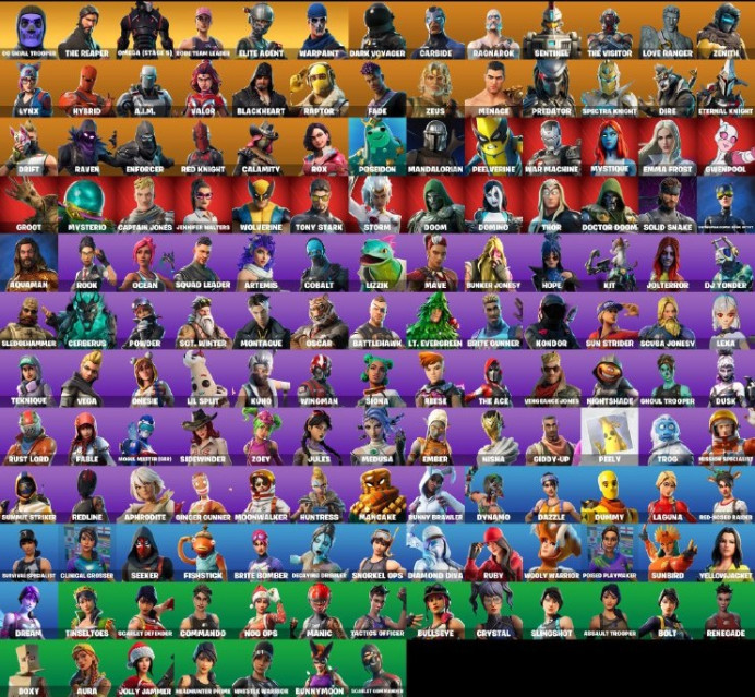 [PC] 150 skins | OG Skull Trooper | The Reaper | Omega (stage 5 ...