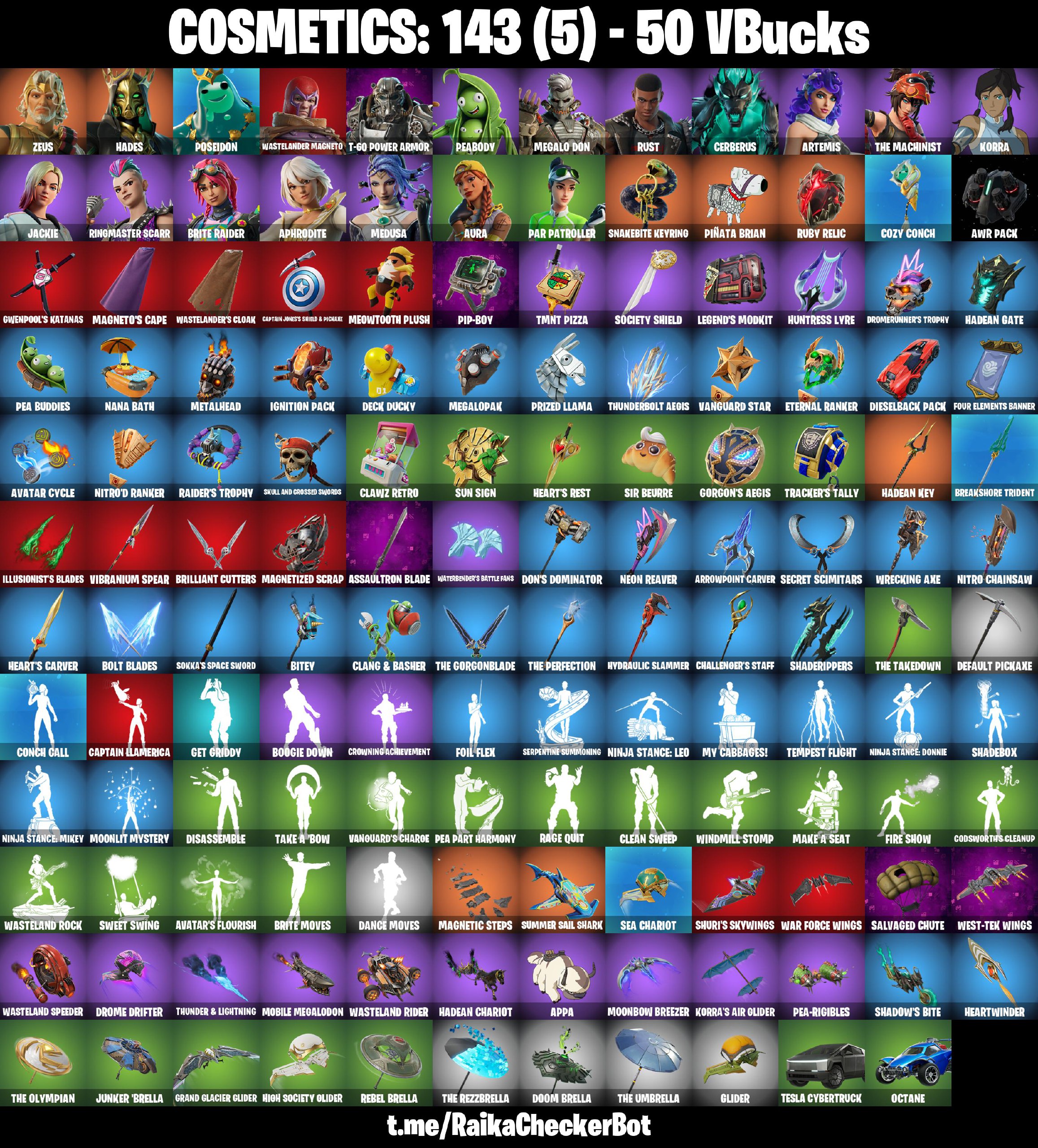 [PC/PSN/XBOX] 19 skins | Get Griddy | Zeus | Hades | Poseidon | T-60 ...