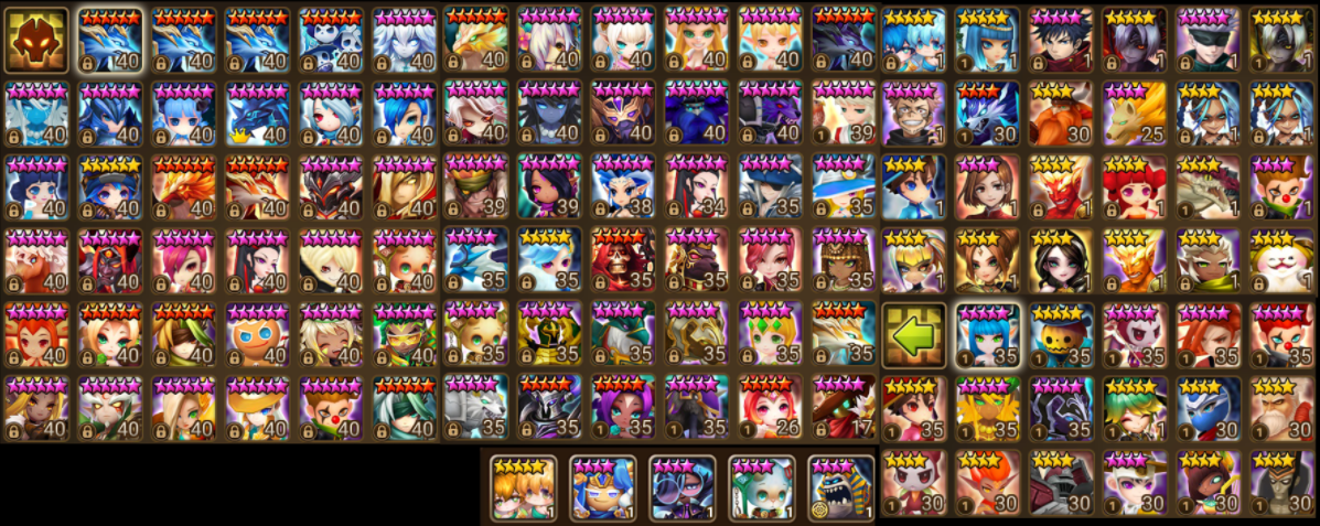 Asia - Tower 200F + 1 Hell + Farm All Abyss H + Triple SSS + 17 Nat5 ...