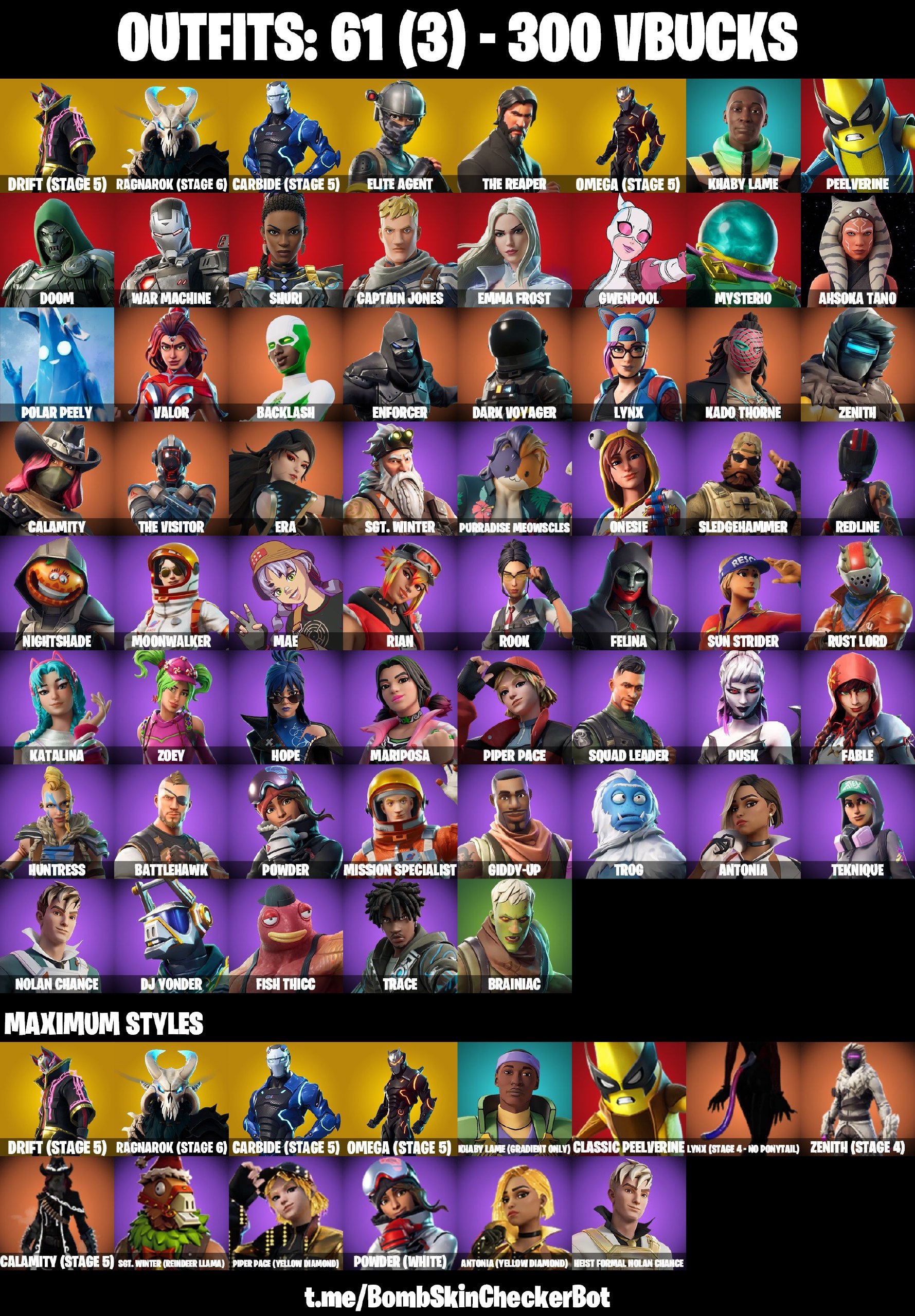 [PC|NINTENDO] 61 Skins | The Reaper | Omega (Stage 5) | Take The L ...