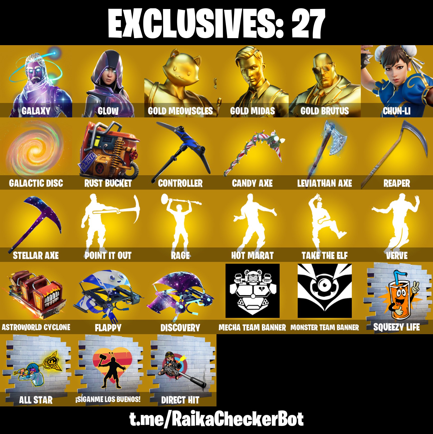 [PC] 194 SKINS | CHUN-LI | GALAXY | GLOW | LEVIATHAN AXE | PRISMATIC ...