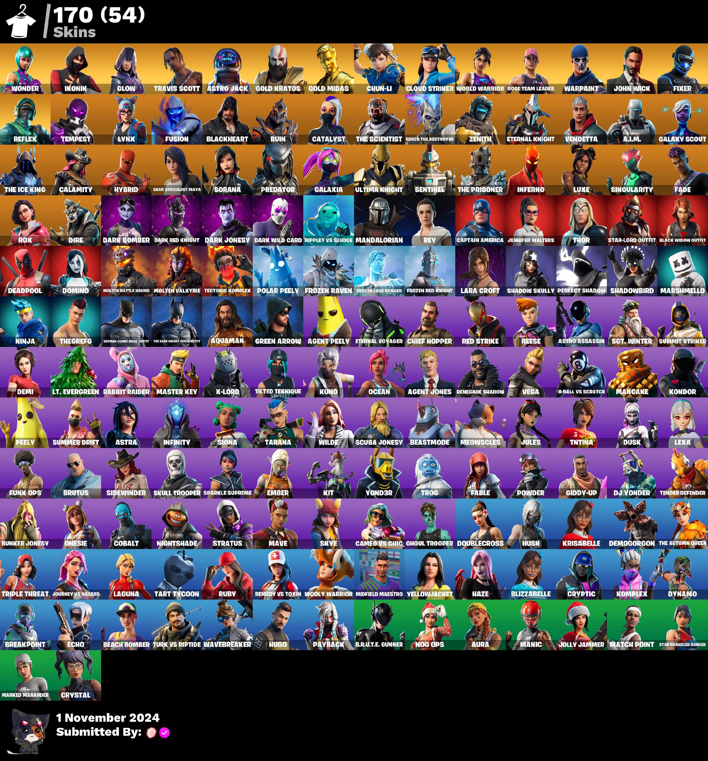 [PC/PSN/XBOX] 170 skins | OG STW | Wonder | IKONIK | Travis Scott ...