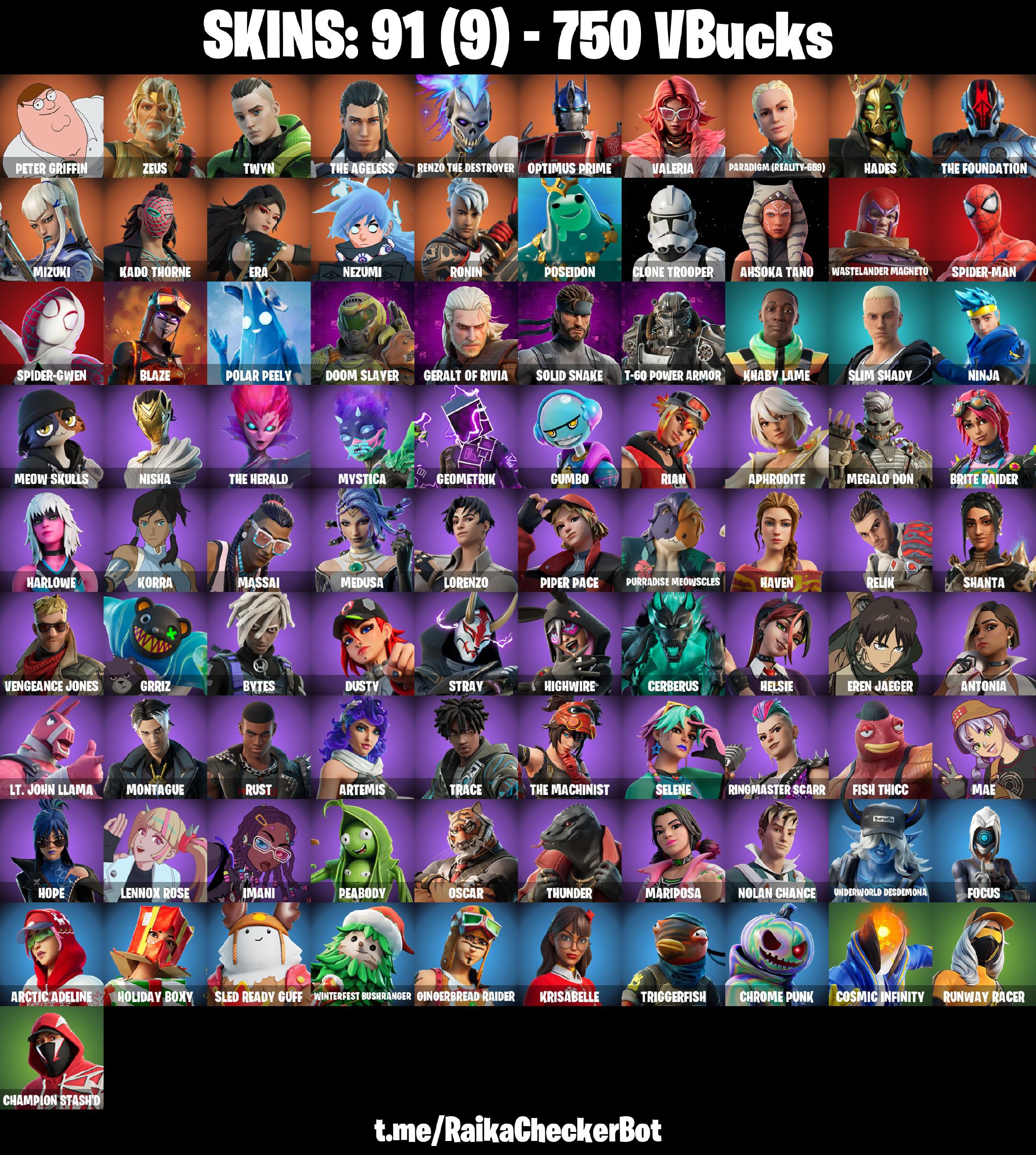 [PC/XBOX] 91 skins | Peter Griffin | Zeus | Twyn | The Ageless | Renzo ...