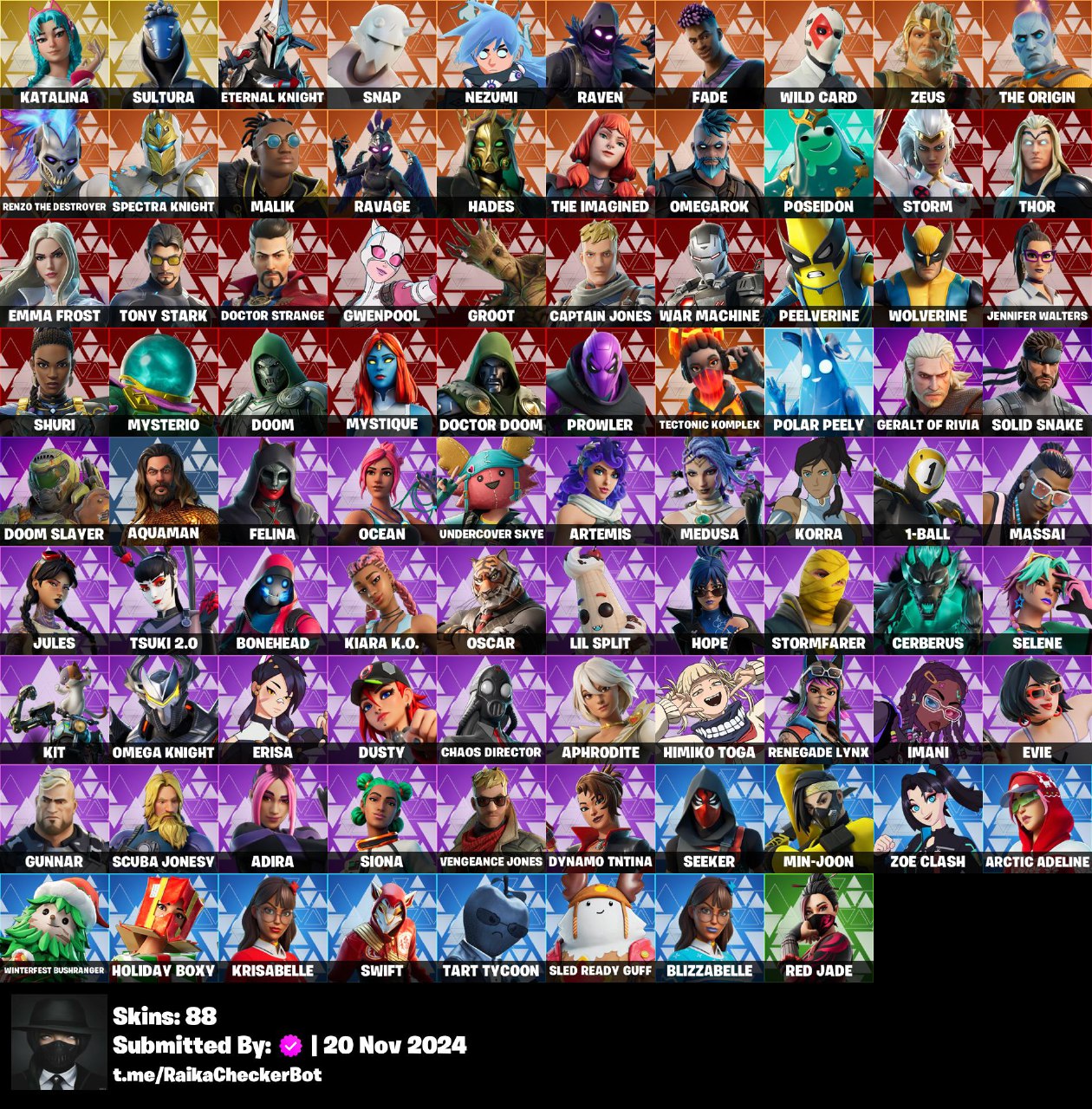 88 skins | Katalina | Sultura | Eternal Knight | Snap | Nezumi | Raven ...