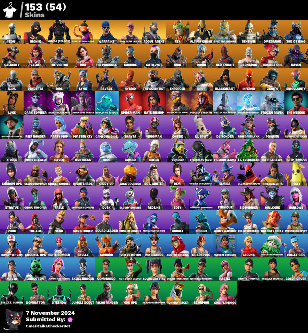 153 skins | OG STW | Eon | IKONIK | Omega (stage 5) | Fishstick (World ...