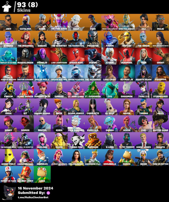 93 skins | Joey | Catalyst | Ronin | The Cube Queen | Snap | Fade ...