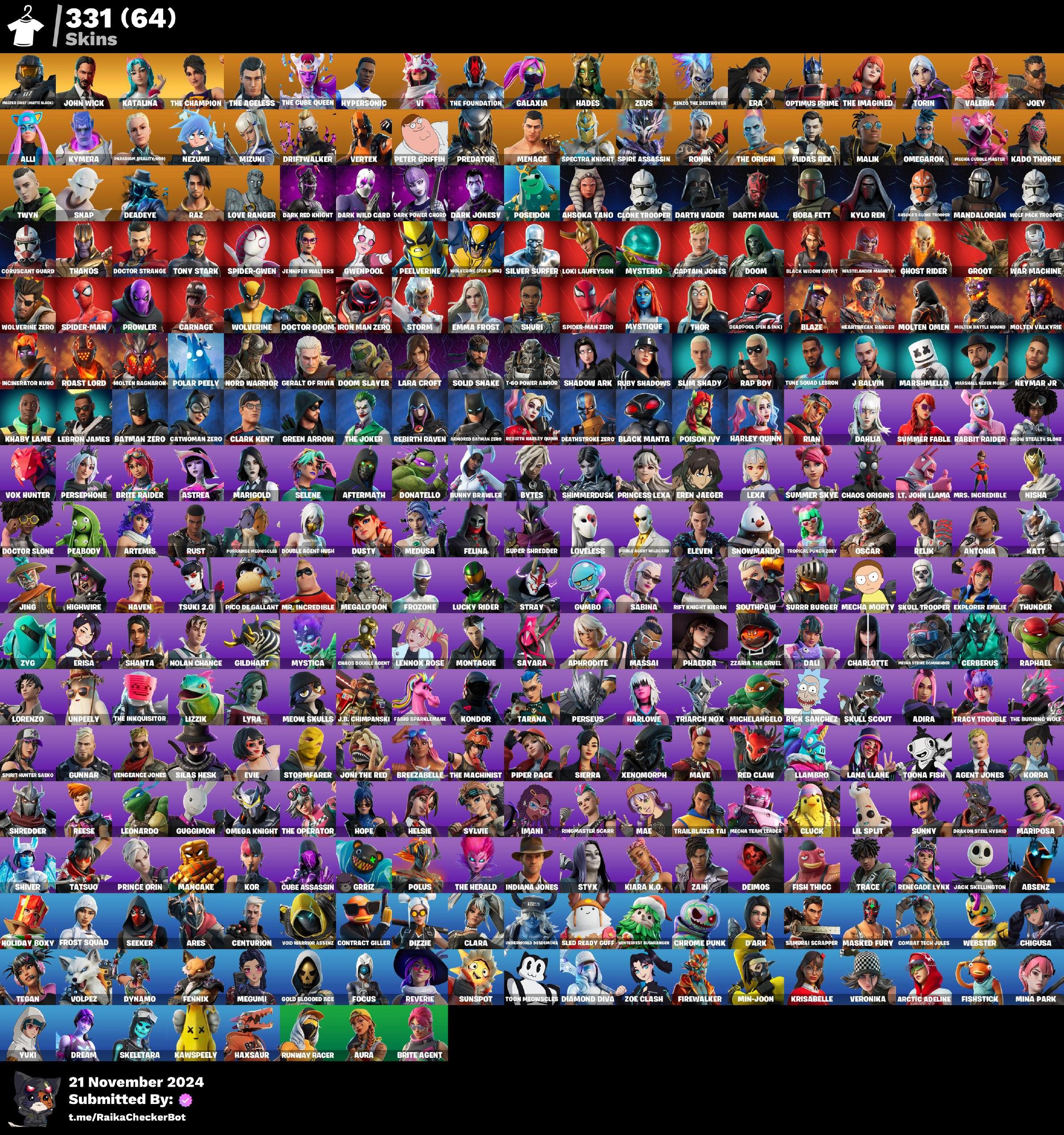 331 skins | John Wick | Master Chief (Matte Black) | Katalina | The ...