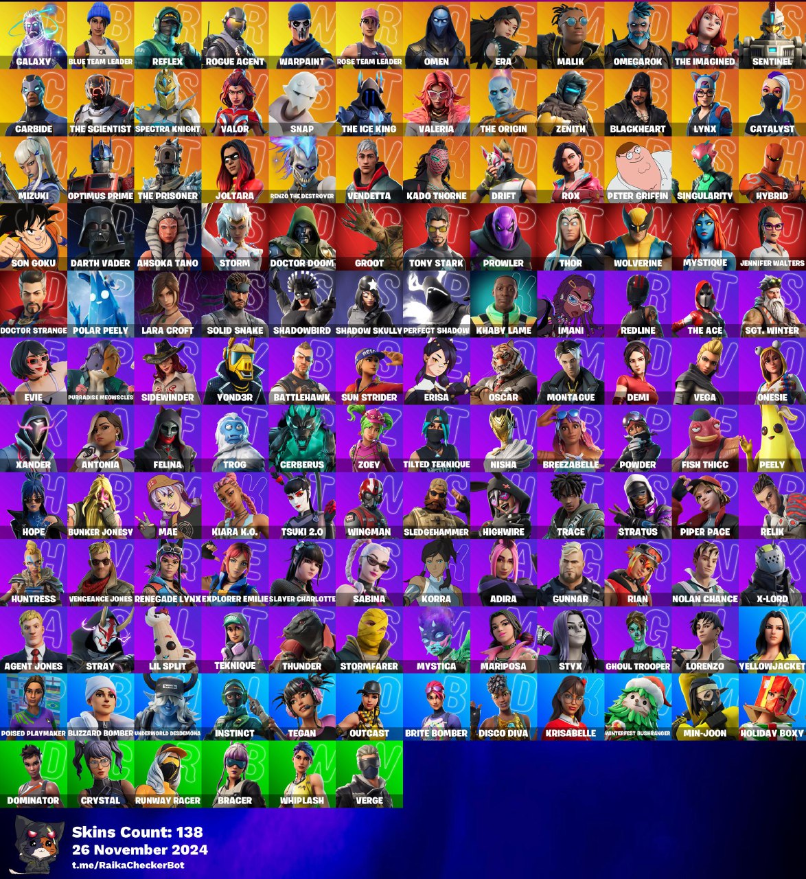 138 skins | Galaxy | OG STW | Blue Team Leader | Reflex | Rogue Agent ...