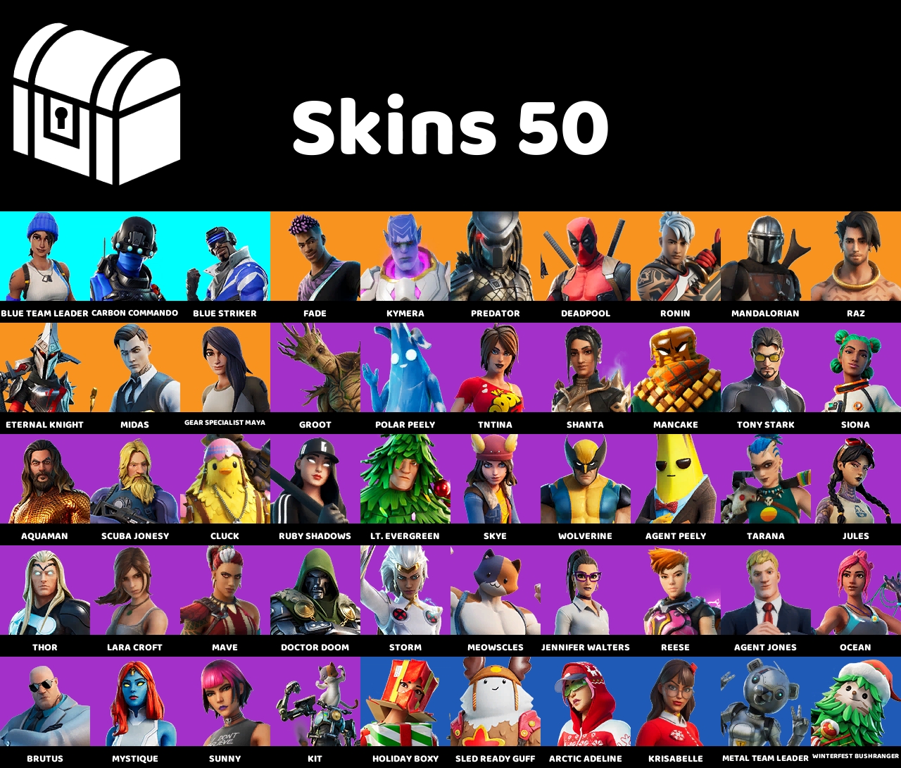 【50 TOP SKINS】 [PC•PSN•XB] Blue Striker, Blue Team Leader, Carbon ...